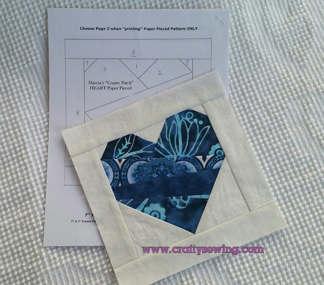 Crafty Sewing & Quilting: Free Crazee Patch Paper Pieced Heart
