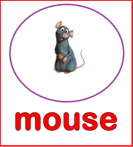 Kindergarten Worksheets: Animal Flashcards - Mouse