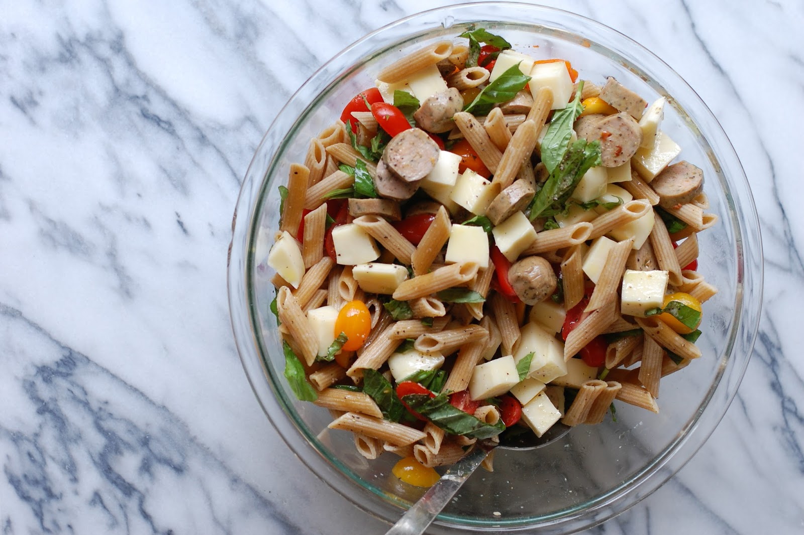 KELSIE'S KITCHEN: Baked Pasta Caprese with Chicken Sausage