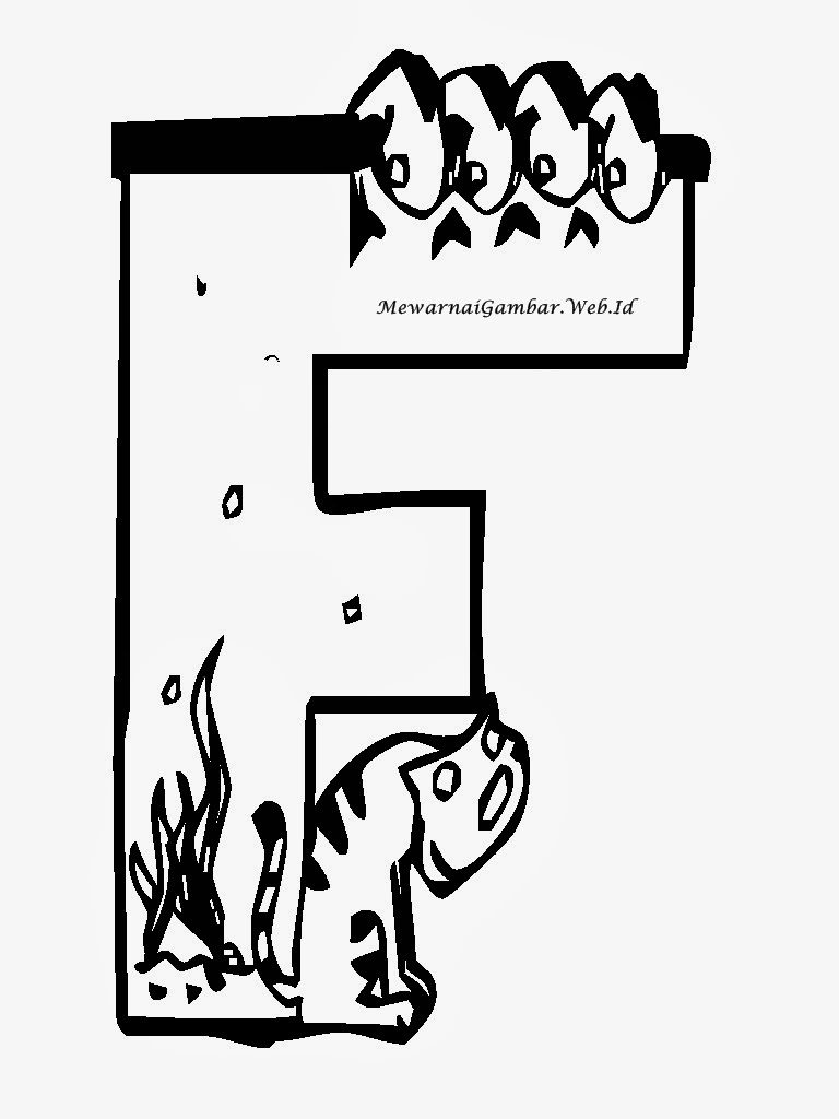 Mewarnai Huruf Abjad Bergaya Akuarium | Mewarnai Gambar