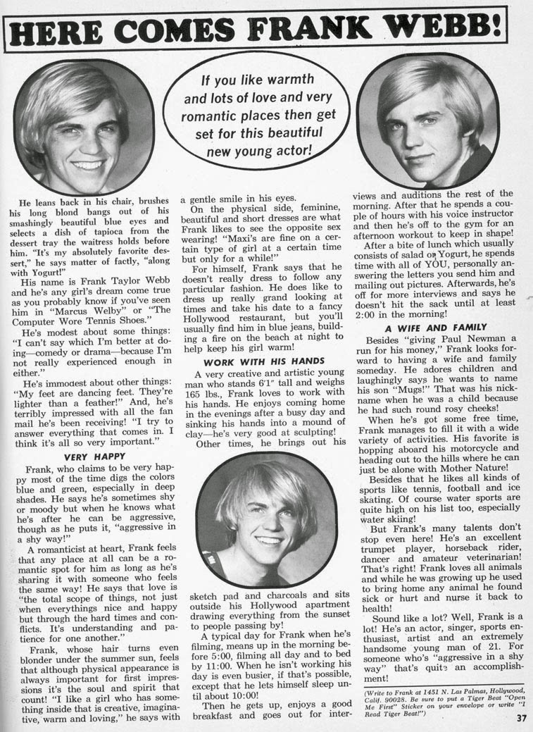 thoughts of the day: An Actor Named Frank Webb