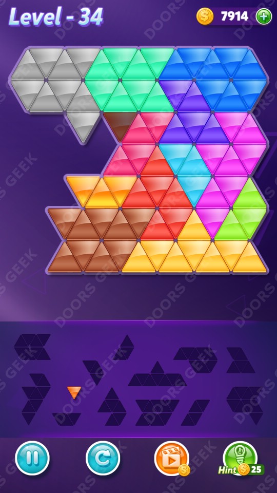 Block! Triangle Puzzle Champion Level 34 Solution ~ Doors Geek