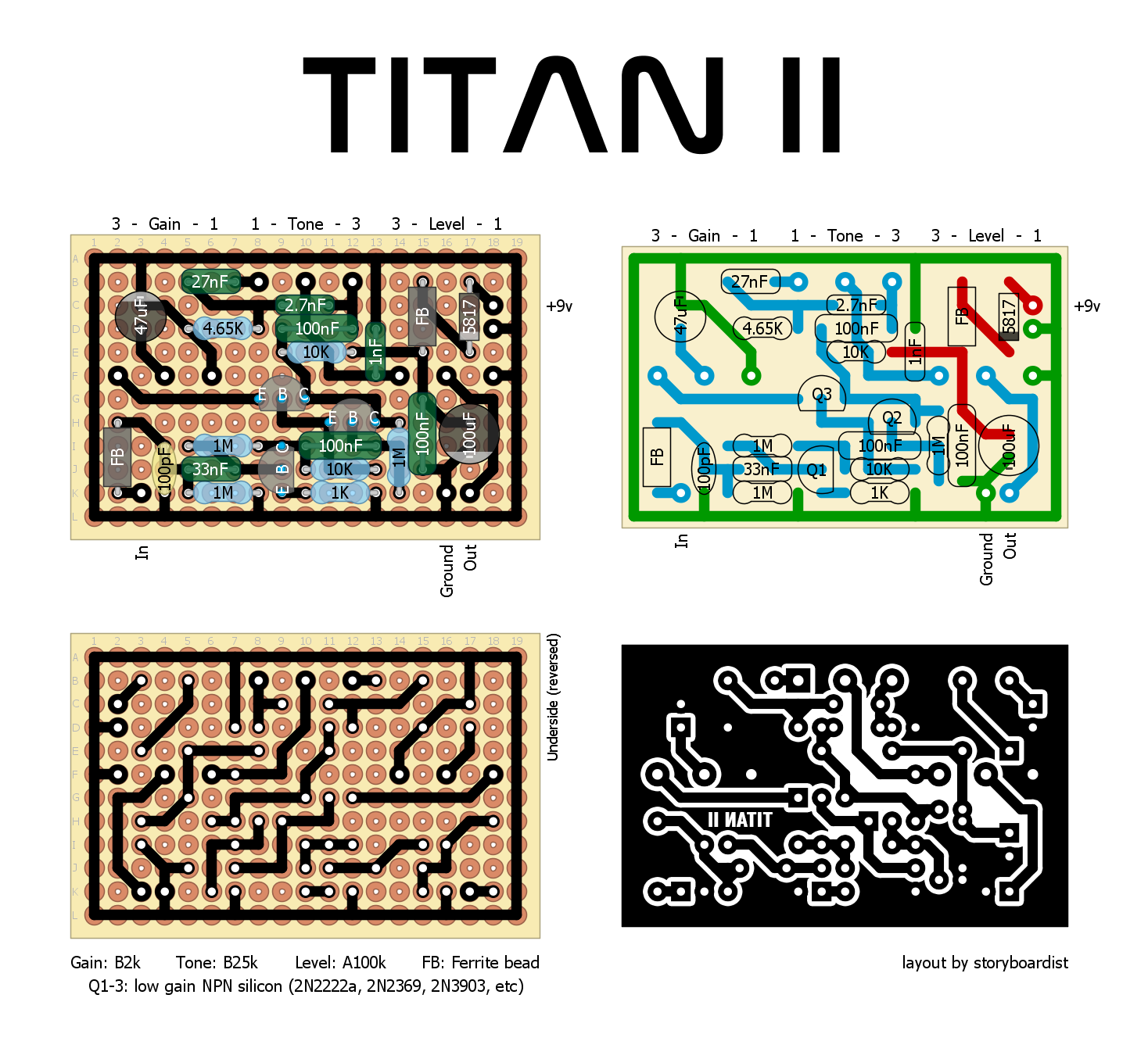Perf and PCB Effects Layouts: Spaceman Titan II