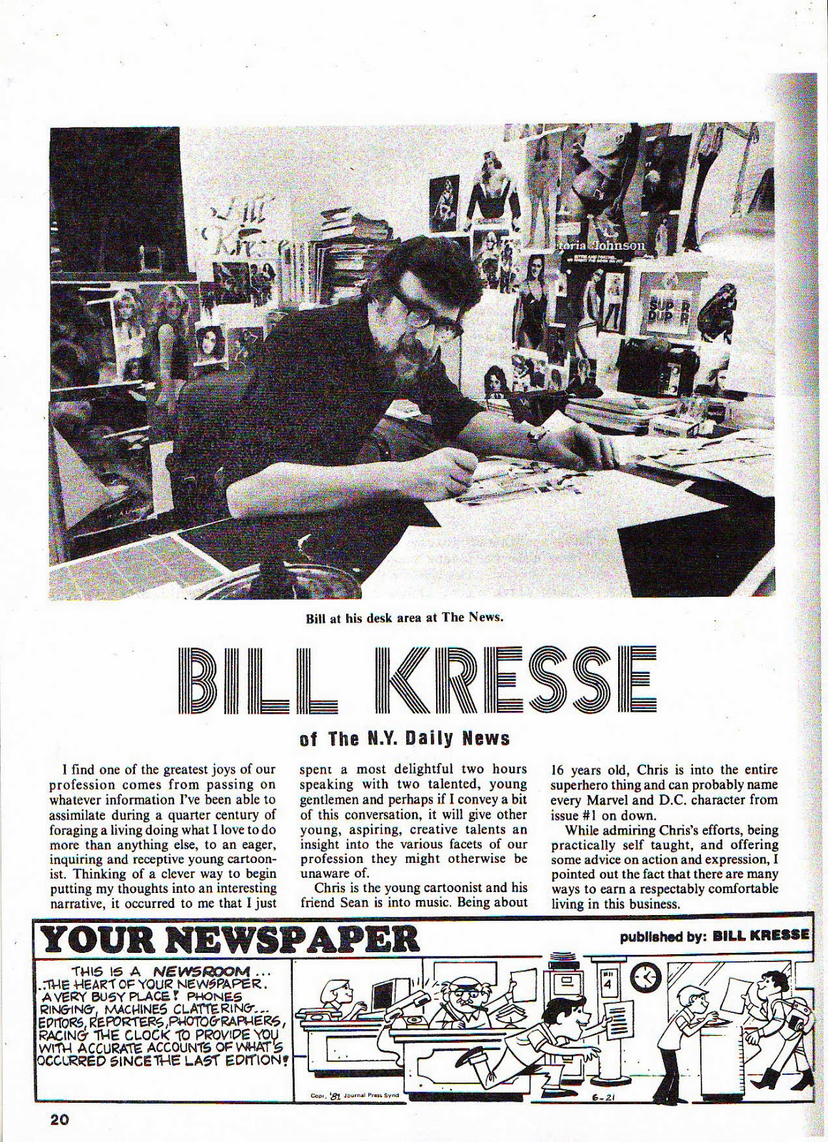 Mike Lynch Cartoons: 1982 Cartoonist PROfiles: Bill Kresse of the N.Y ...