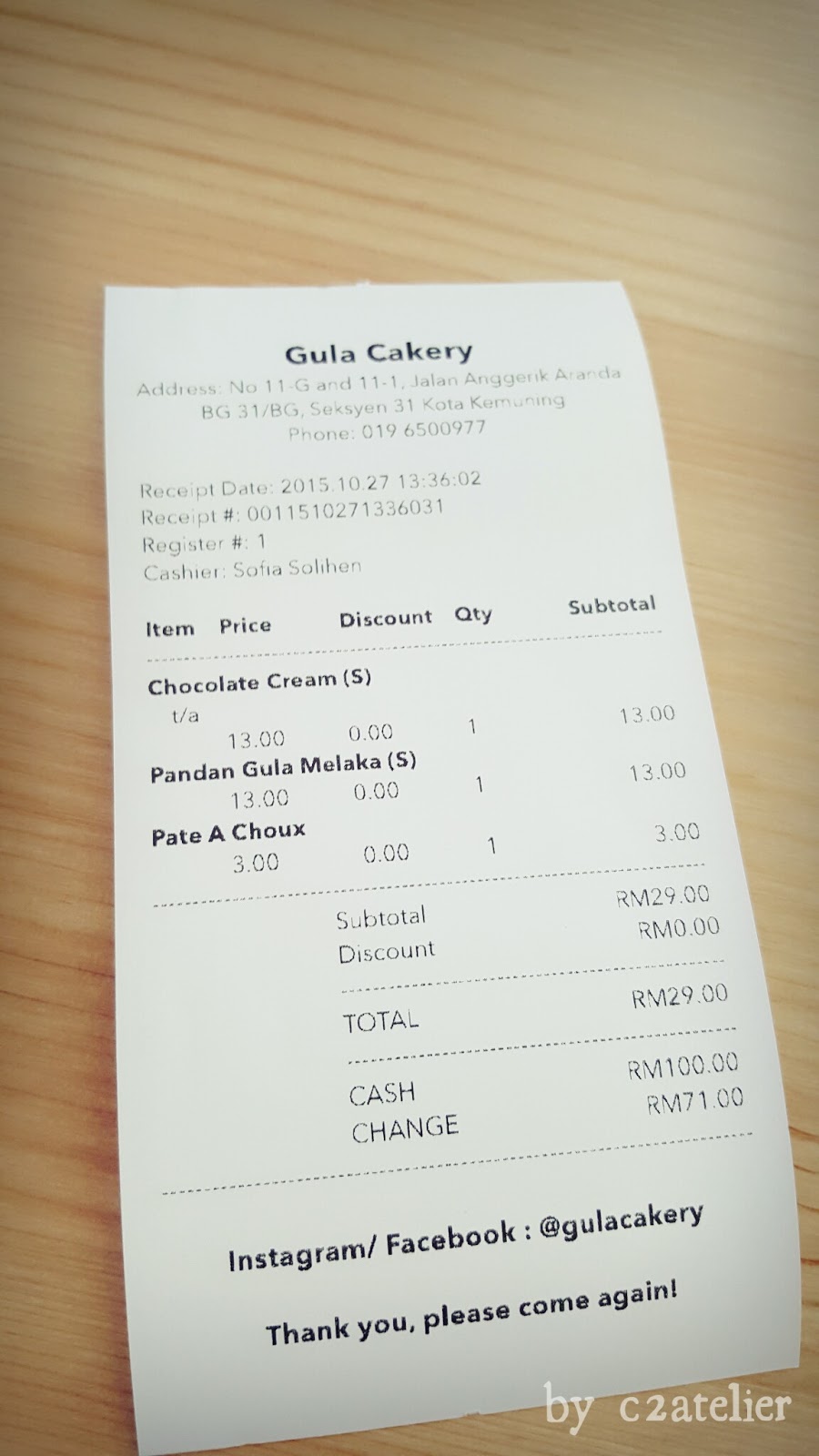 Gula Cakery, Kota Kemuning