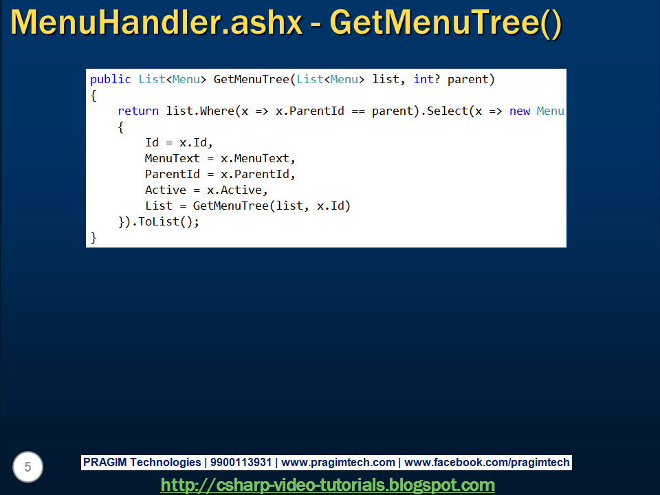 Sql Server Net And C Video Tutorial Jquery Dynamic Menu From Database In