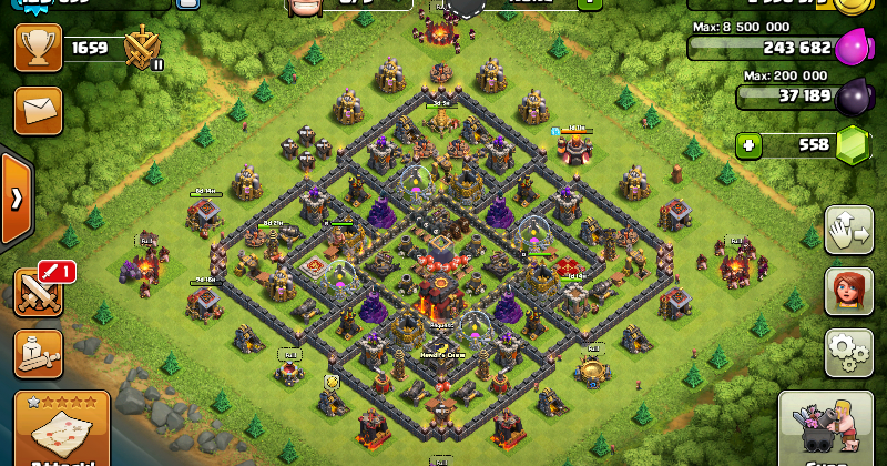 Base TH 10 game COC yang tidak ada Infernonya supaya WAR menang terus ...
