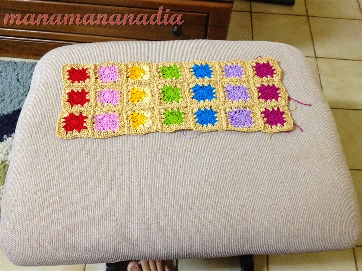 mana-mana nadia: Crochet Stool Cover Beserta Tutorial Mini Crochet Square