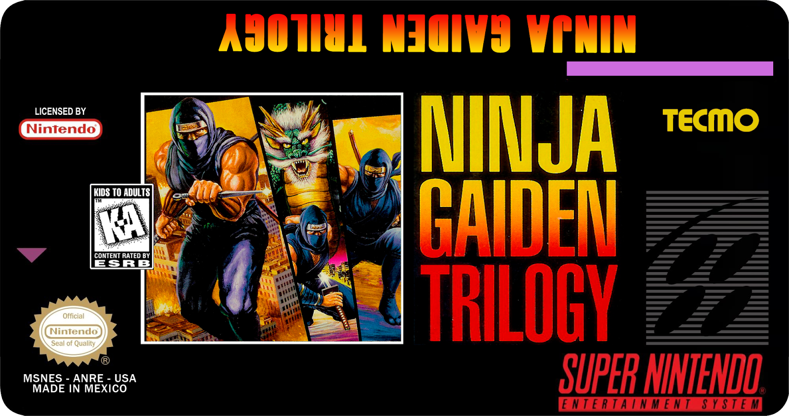 Super Nintendo Labels: Ninja Gaiden Trilogy (Resolução Alta)