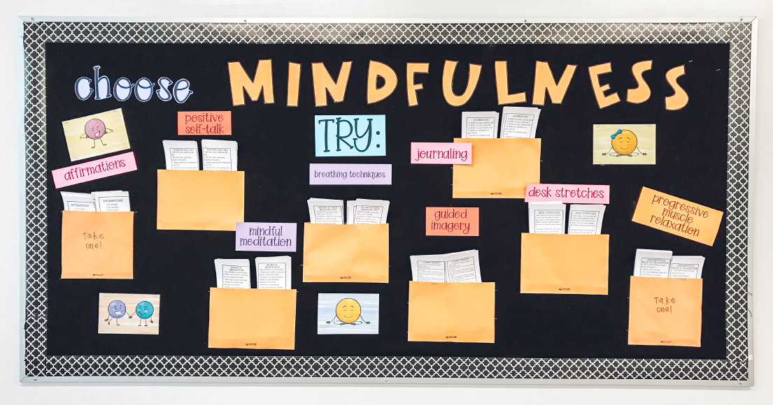 How to Use a Mindfulness Bulletin Board in Your School | Counselor Clique