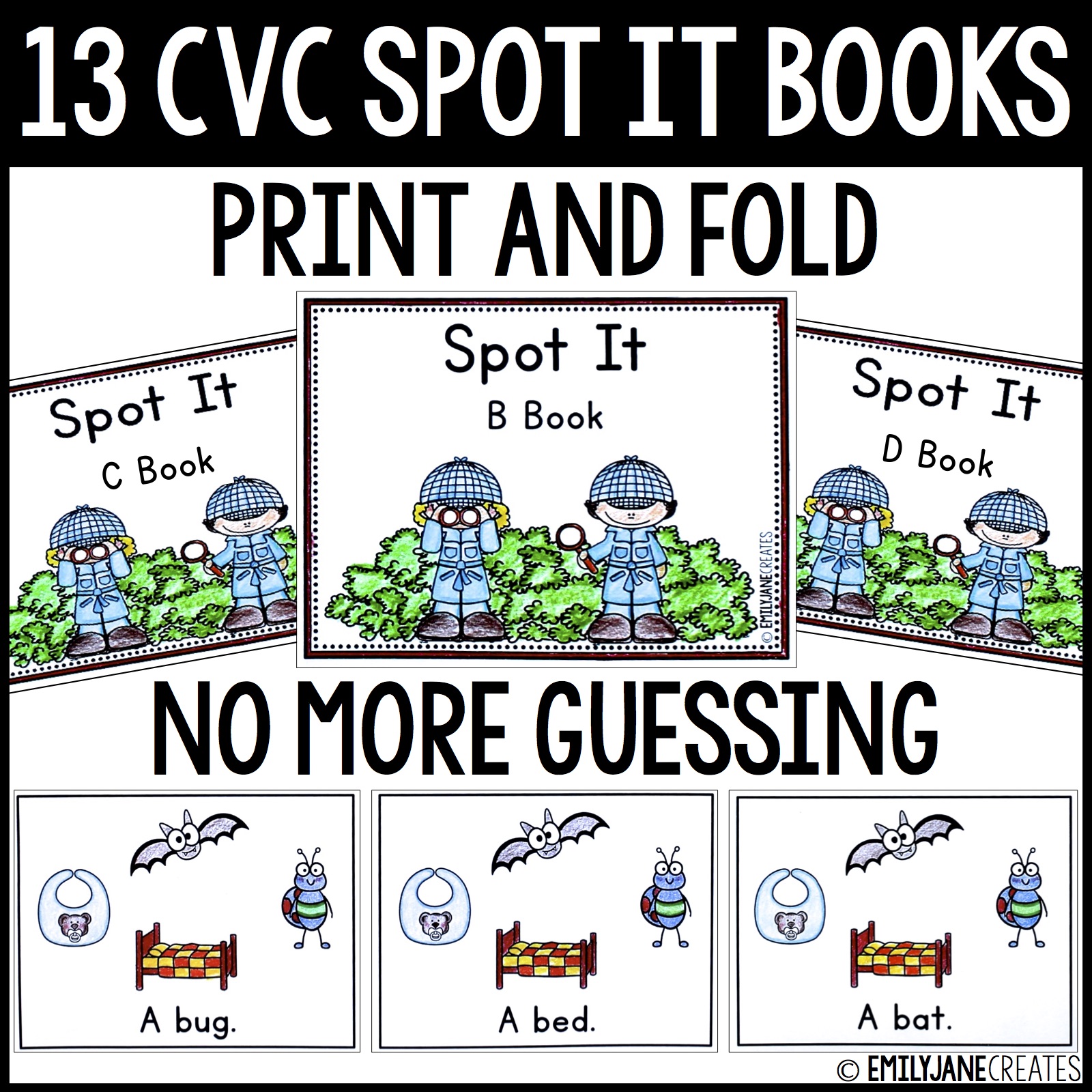 Emily Jane Creates: CVC SPOT IT BOOKS (PRINT AND FOLD)