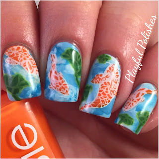 Playful Polishes: ADVANCED STAMPING NAIL ART/KOI FISH NAIL ART