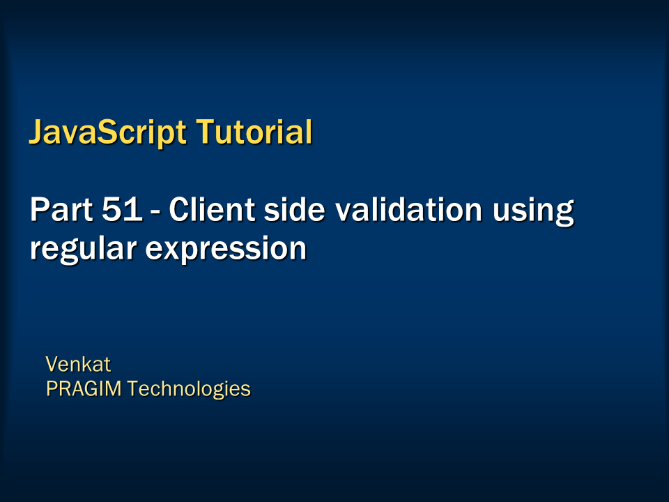 Sql Server Net And C Video Tutorial Client Side Validation Using Regular Expression