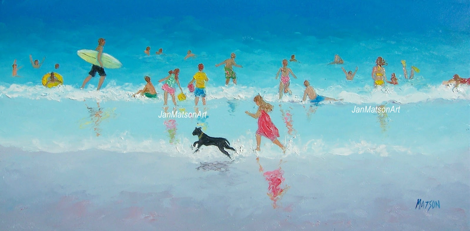 Jan Matson Art: Beach Scenes, Fun in the Sun, Etsy Art