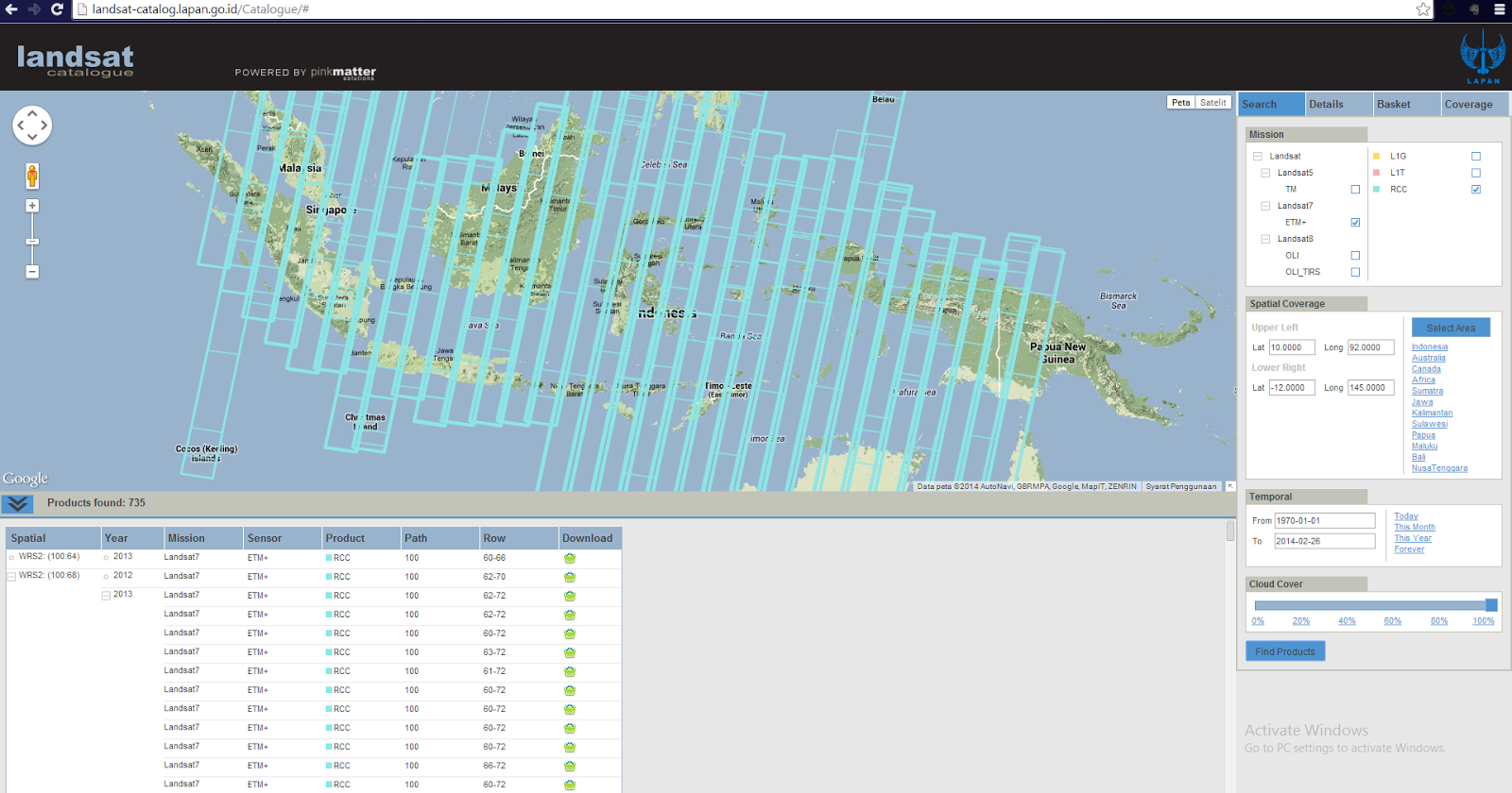 Download Data Landsat 5 TM, Landsat 7 ETM+, Landsat 8 OLI/TIRS dari ...