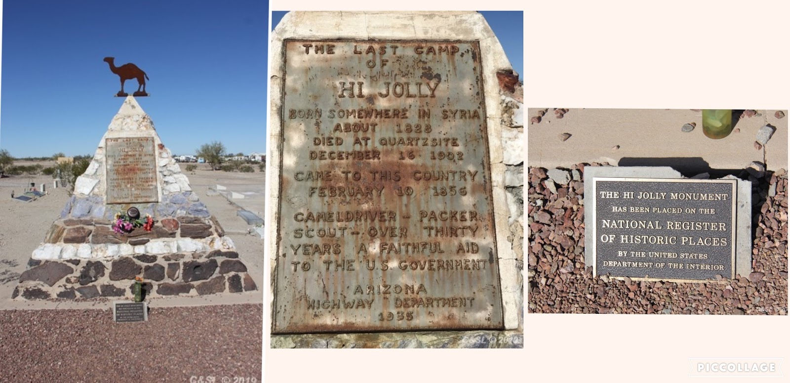 Follow Us In Our Travels: A monument to a camel herder in Quartzsite, AZ