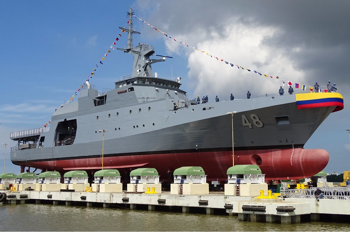 Colombia estrena nuevo buque de guerra, el Patrullero Oceánico ARC ...