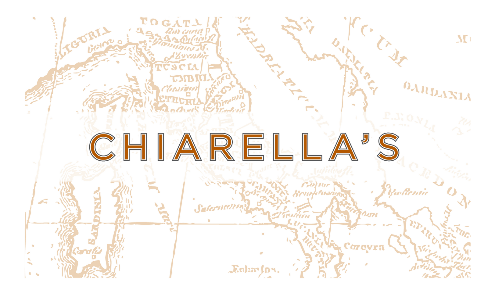 Usen Gandara Art/Design: Chiarella's, logo, menu. Philadelphia PA