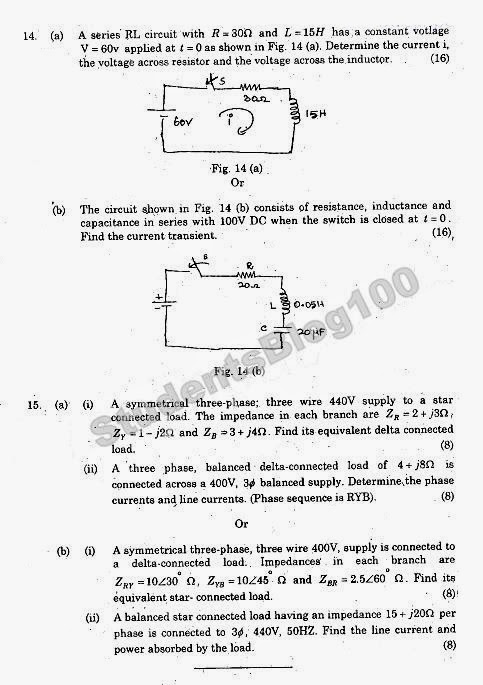 EE6201 ANNA UNIVERSITY CIRCUIT THEORY MAY/JUNE 2014 PREVIOUS YEAR ...