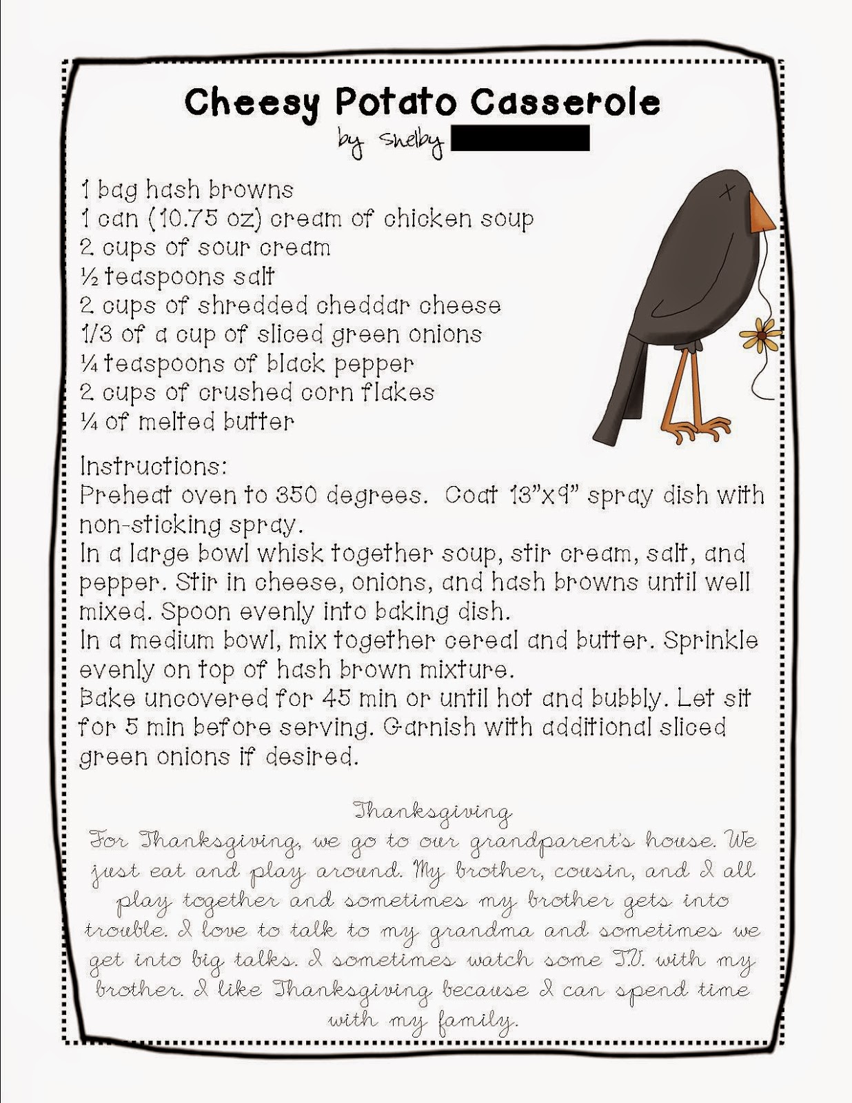 Once Upon a Creative Classroom: A Thanksgiving Class Recipe Book and a ...