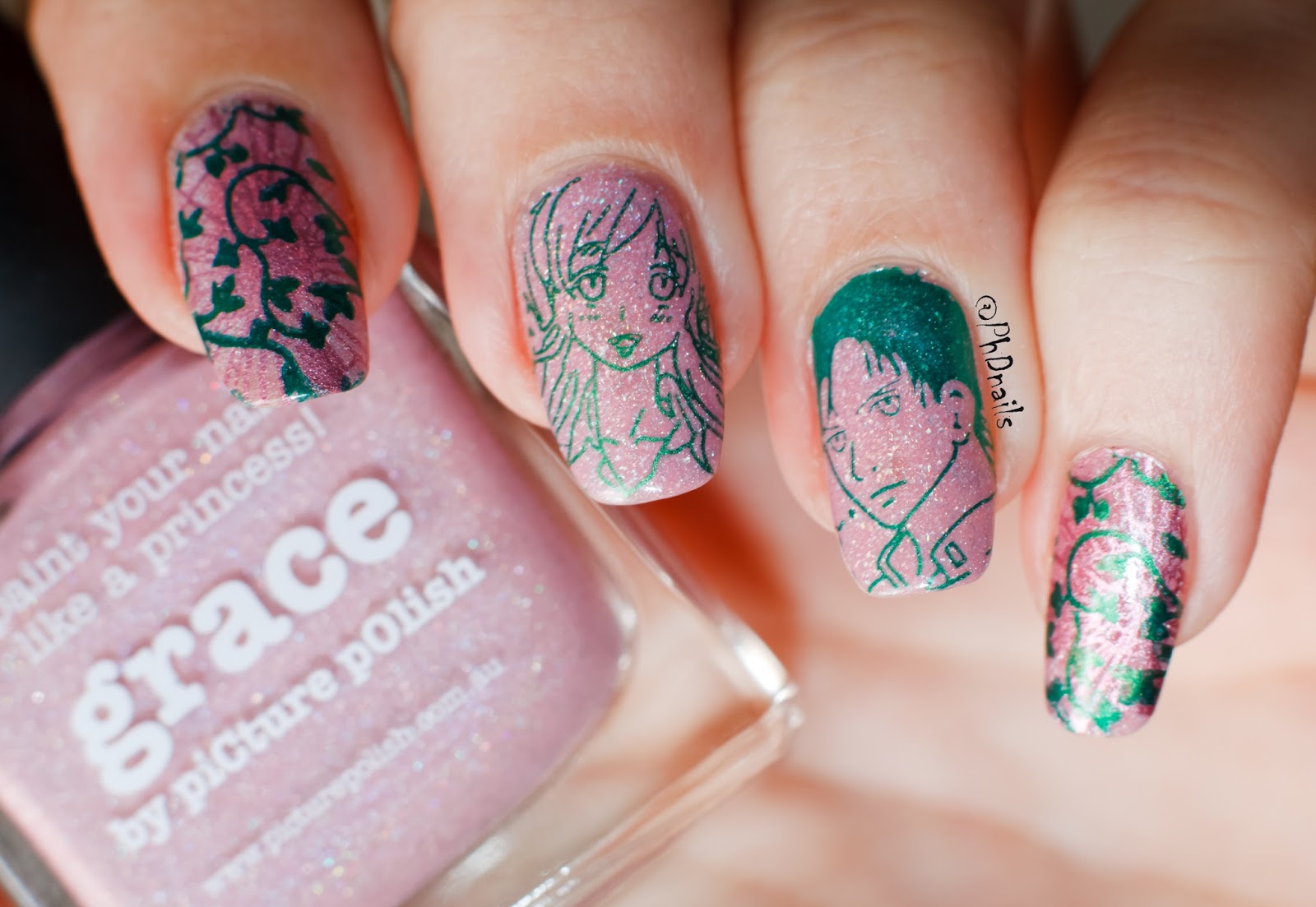 PhD nails: Nail art with Picture polish Grace and Moon nails Xavier ...