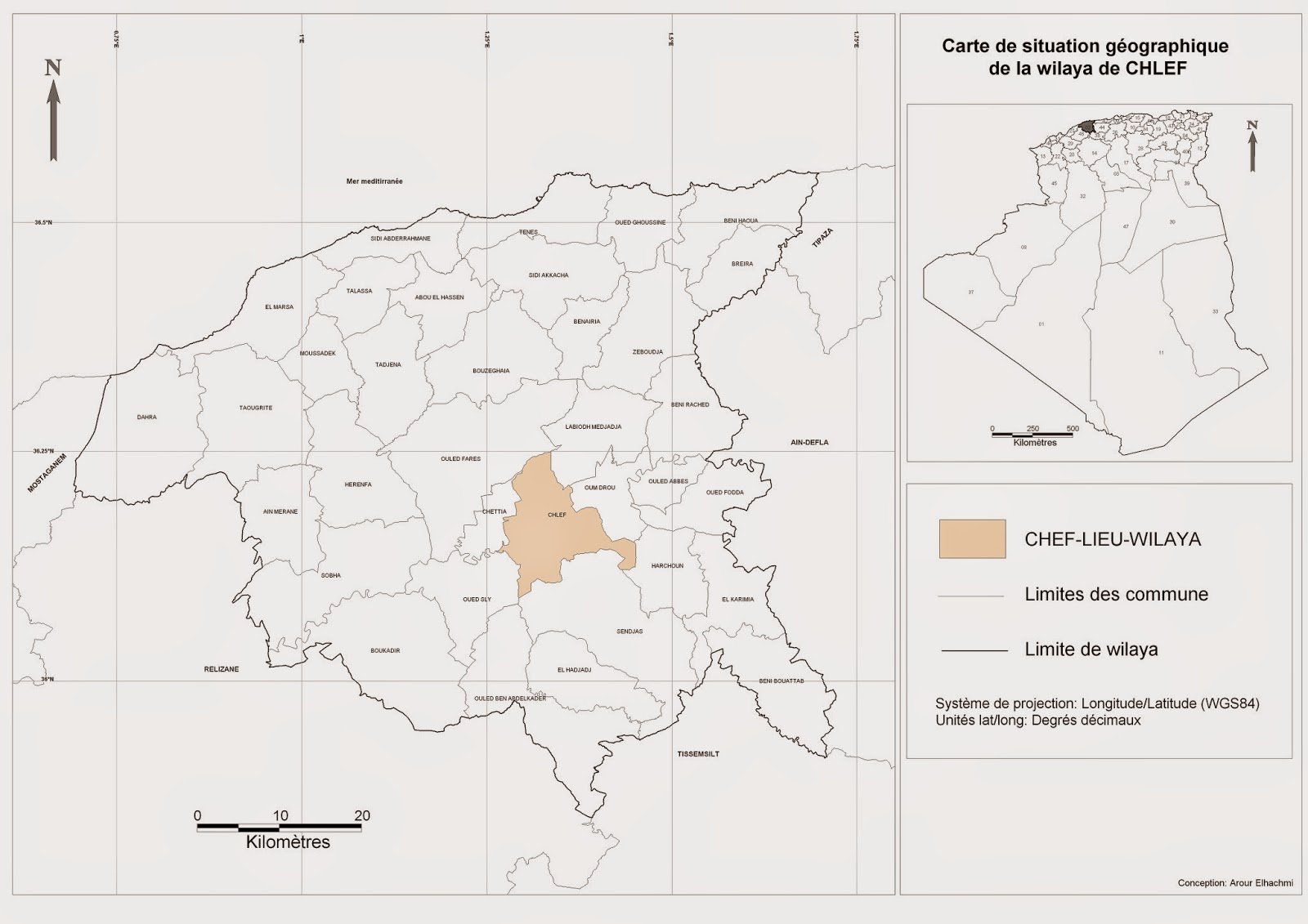 Découpage administratif de l'Algérie & Monographie: Carte de situation ...