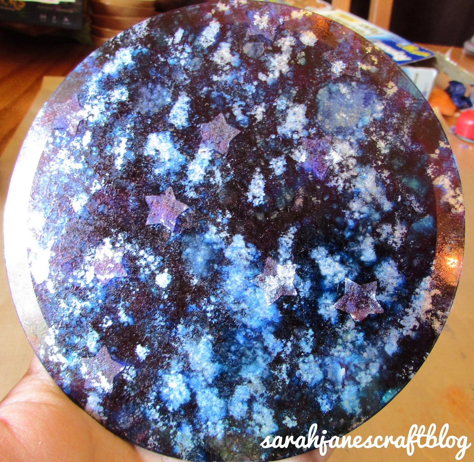 Alcohol Ink Stamped Mirror