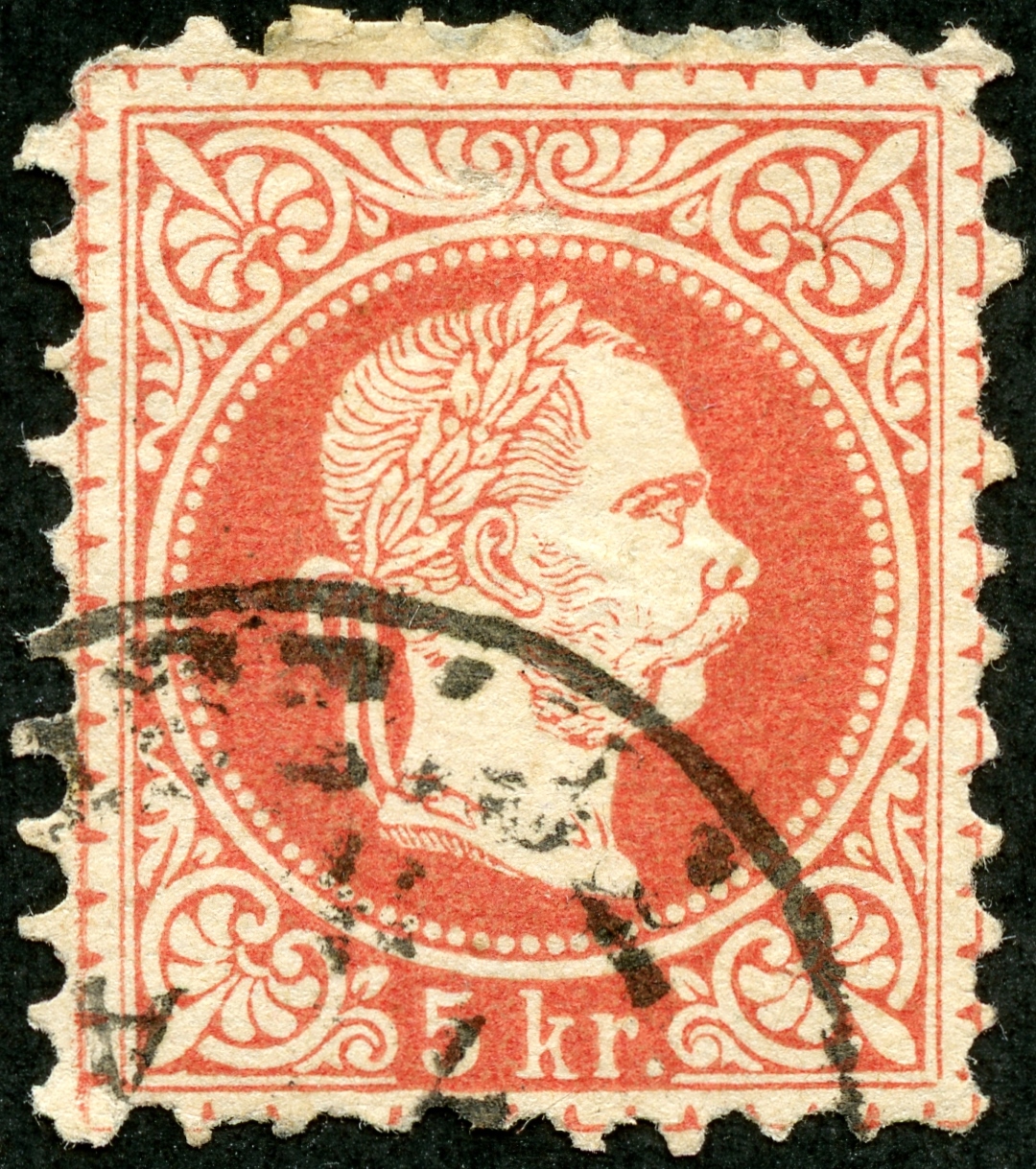 Big Blue 1840-1940: The Austrian 1867-1884 5 Kreuzer rose stamp: Coarse ...