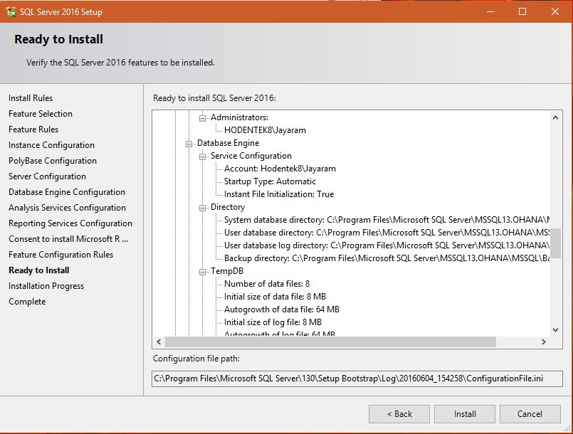 HodentekMSSS: Installing SQL Server 2016 Developer Edition