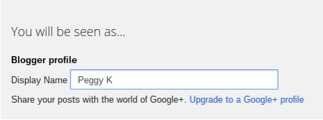 Select a Profile for your Blogger Account: Google+ or Blogger
