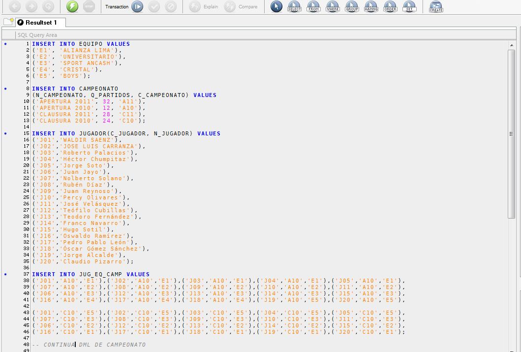 Base De Datos Ddl Y Dml De La Bd Campeonato En Sql Server Mysql Postgresql Y Oracle