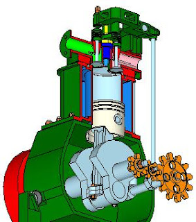 Animación de motor diésel - Empujando el camión