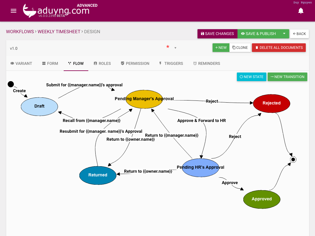 Rethink Workflow Support: Timesheet