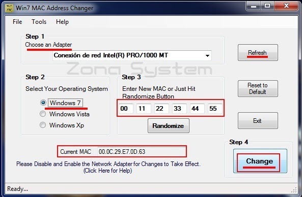Win7 MAC Address Changer: Cambiar la dirección MAC Address de Windows