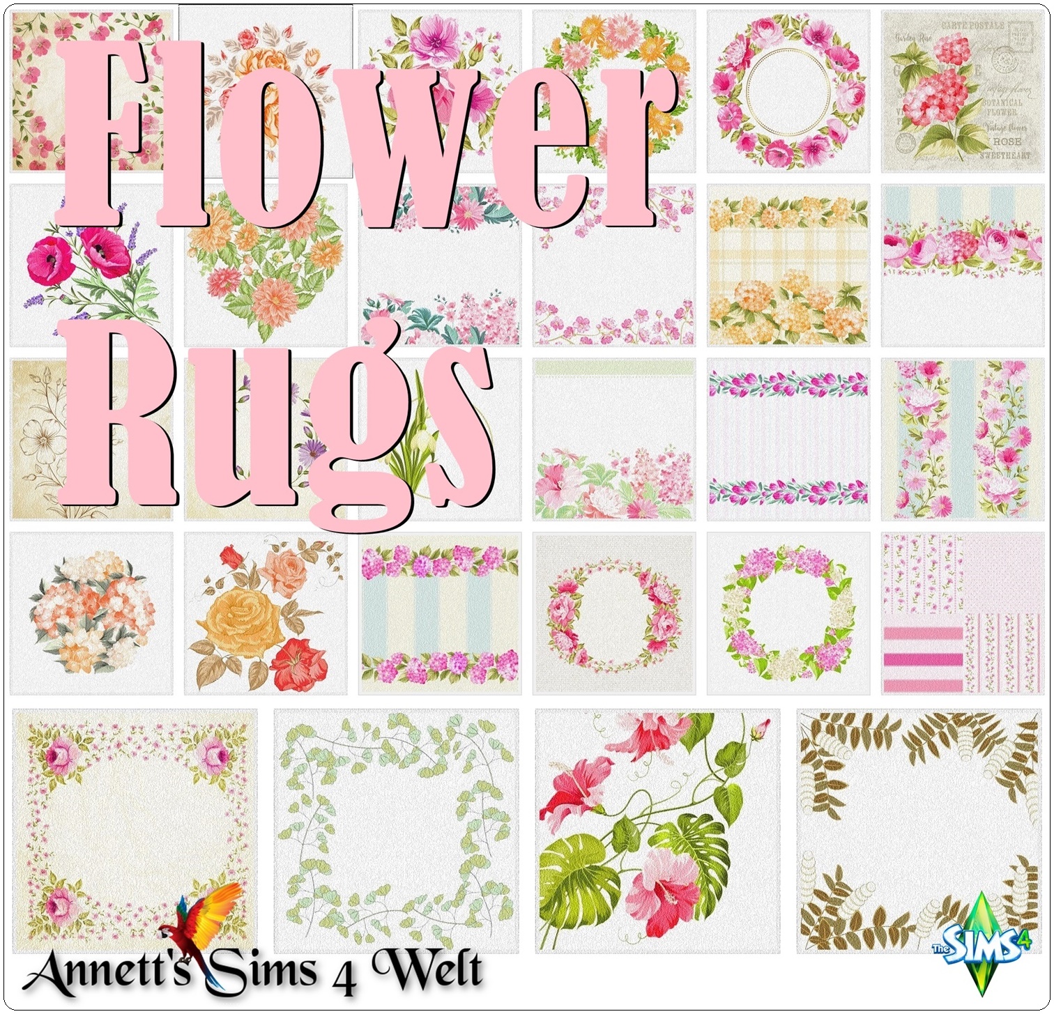 Annett's Sims 4 Welt: Flower Rugs