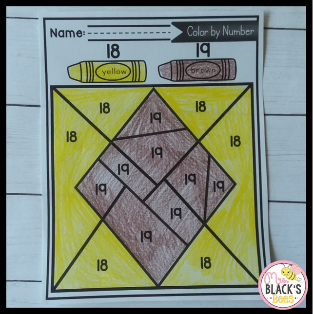 Shapes- Color by Number | Mrs. Black's Bees