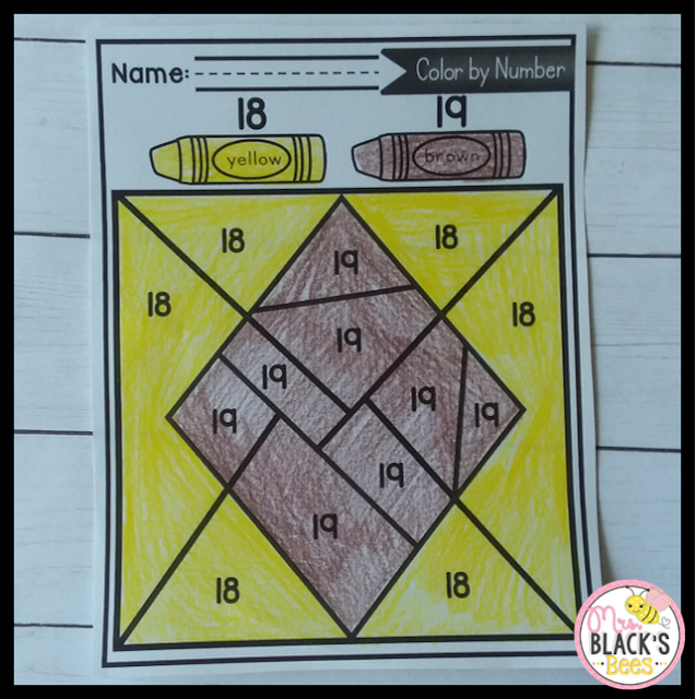 Shapes- Color by Number | Mrs. Black's Bees