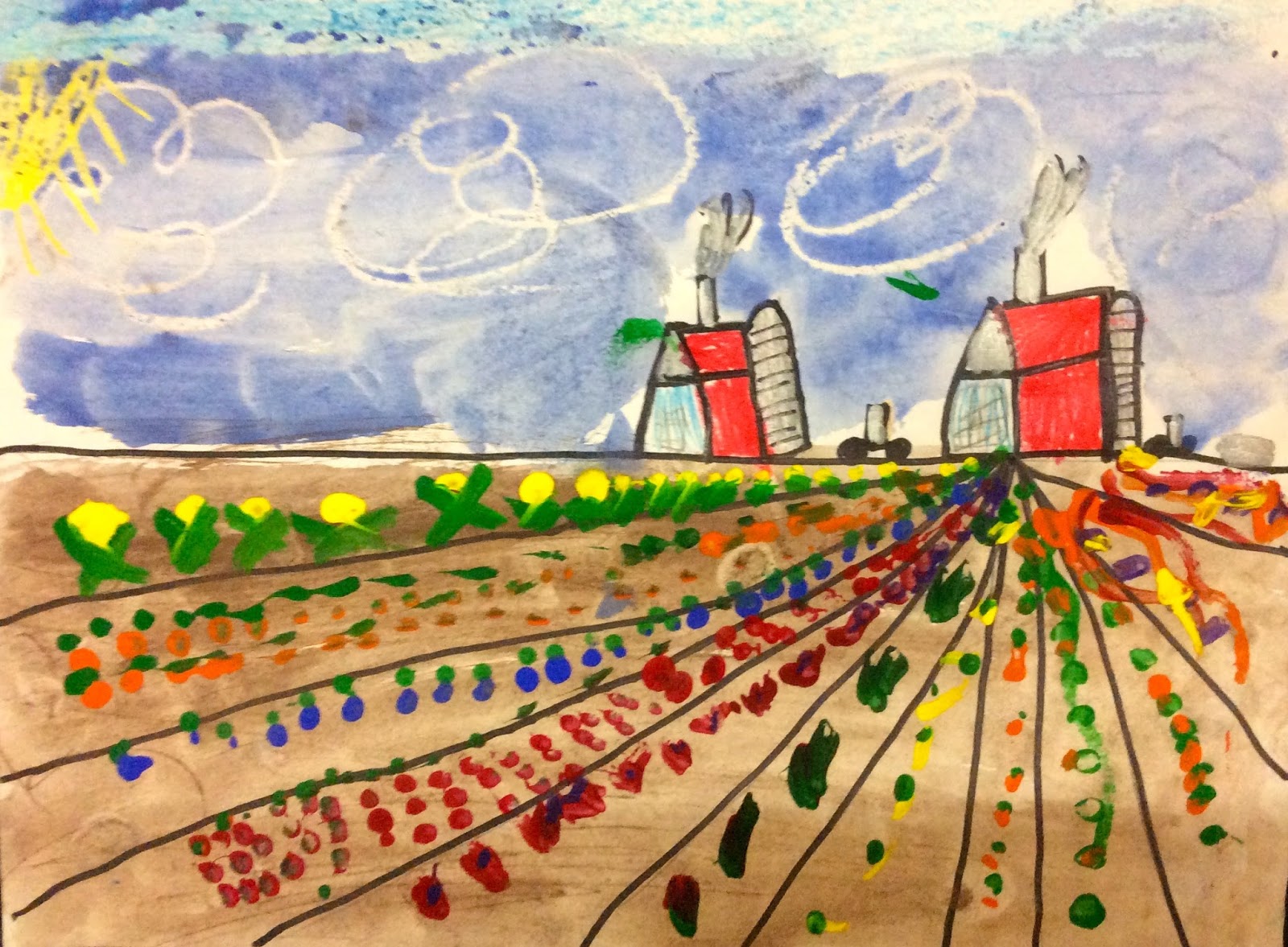 Ms. Curry's Art Room : First Grade Farm Landscapes