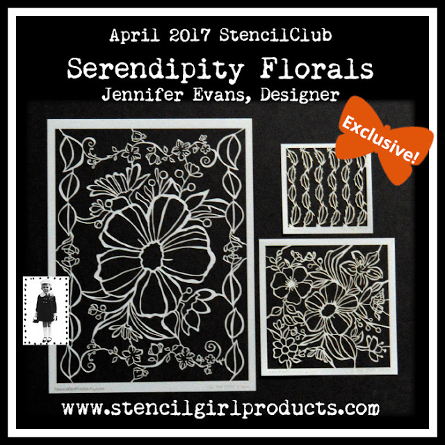 StencilGirl Talk: April 2017 StencilClub Reveal of Serendipity Florals ...