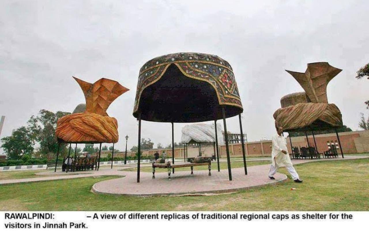 Pakistani Traditional Regional Big Caps Used As A Shelter For Visitors ...