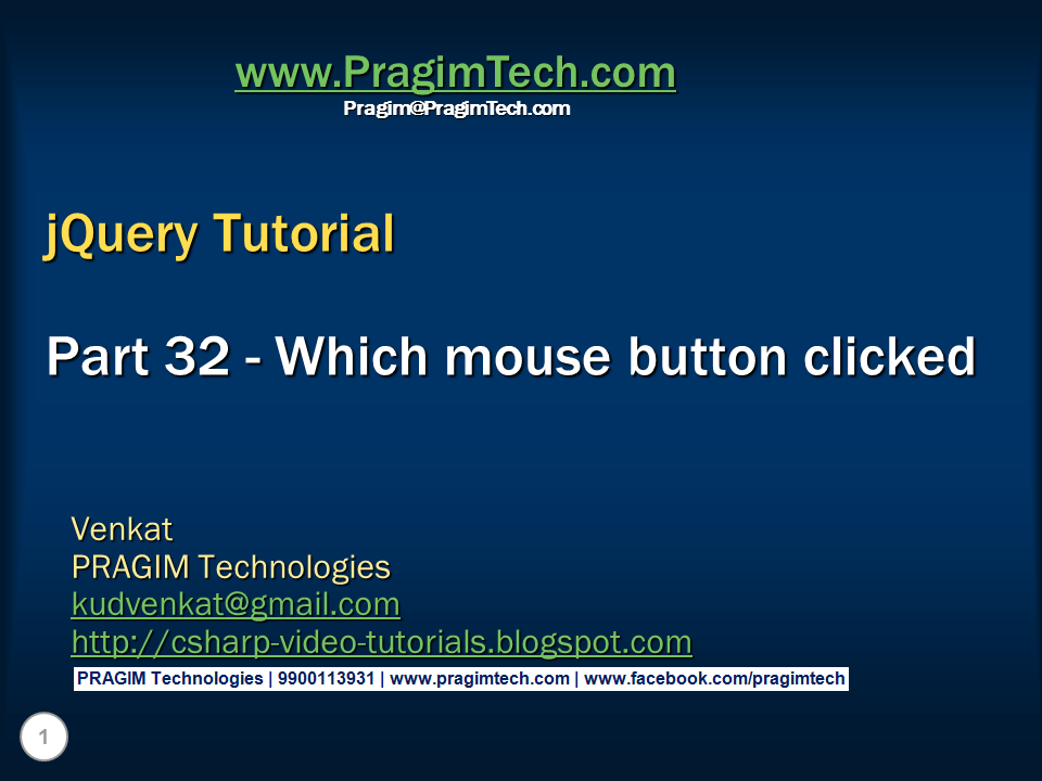 Sql Server Net And C Video Tutorial Jquery To Detect Which Mouse Button Clicked