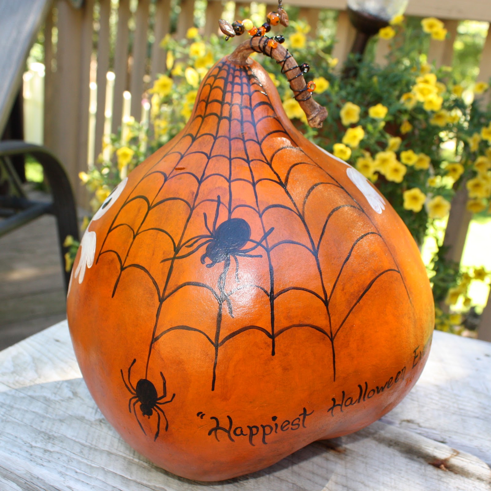 sprinkled blessings studios: Hand Painted Halloween Kettle Gourd ...