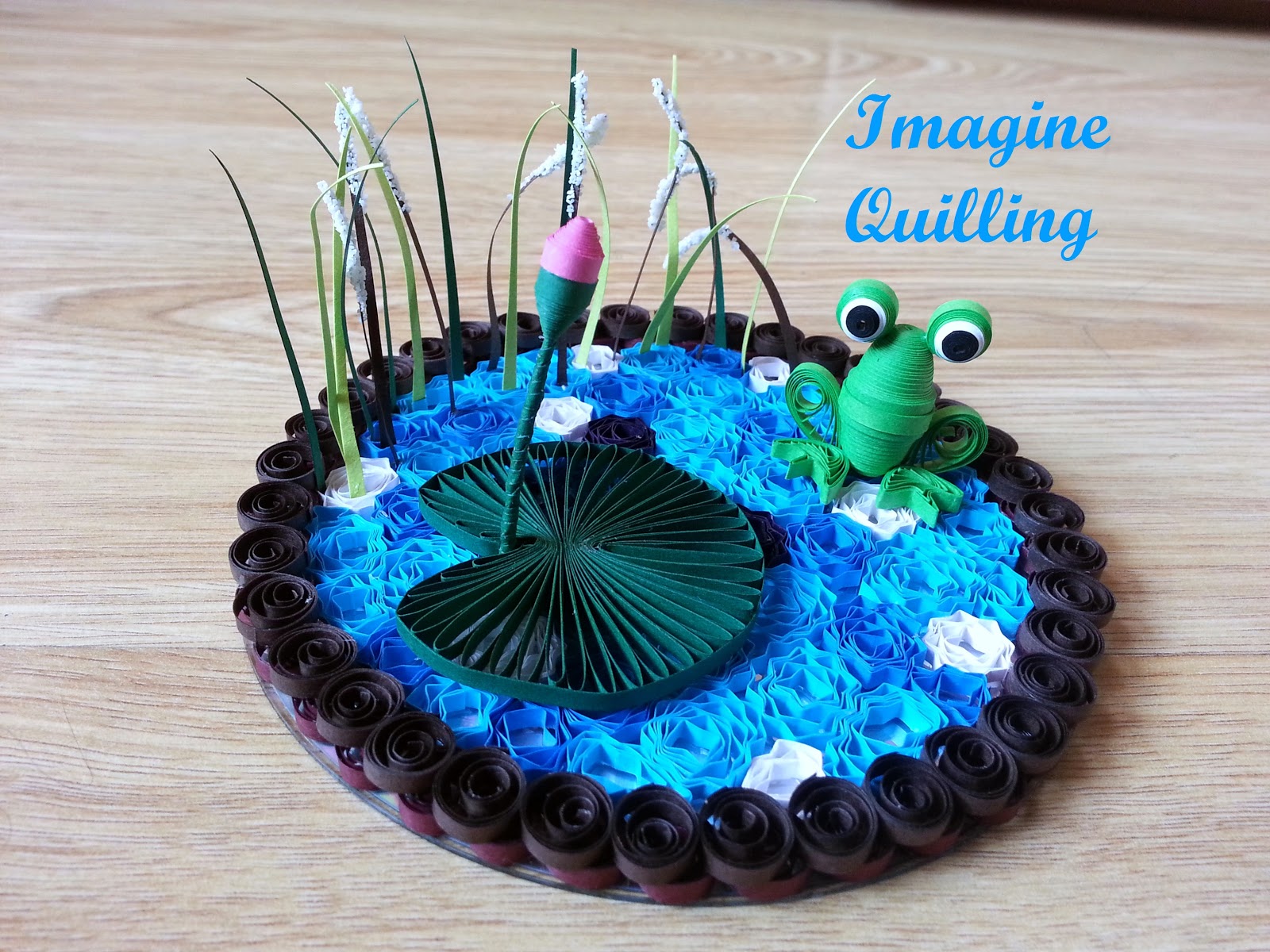 Imagine Quilling: Quilled Lily Pond With a Frog