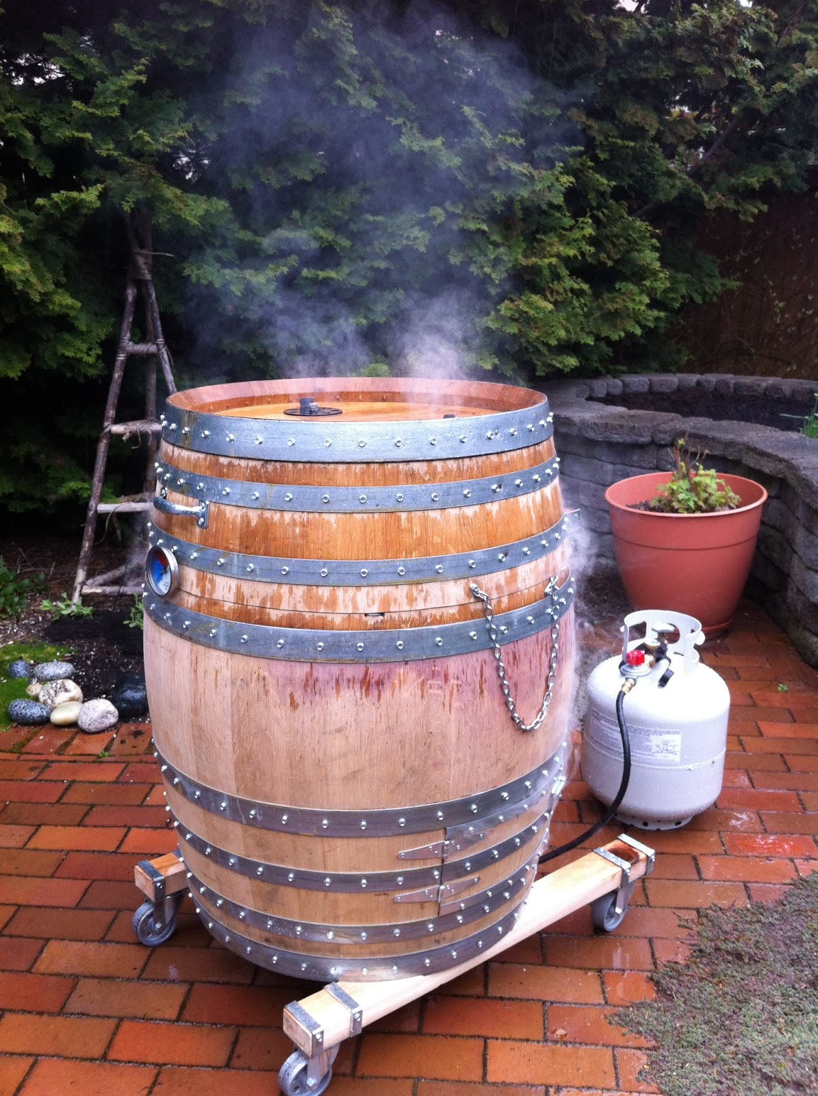 Wine Barrel Smoker: Test Firing