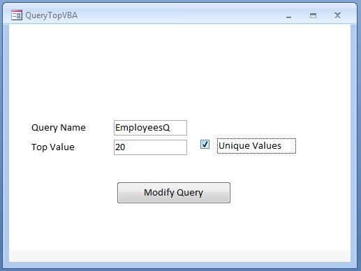 Change Query Top Values Property with VBA-2 ~ LEARN MS-ACCESS TIPS AND TRICKS