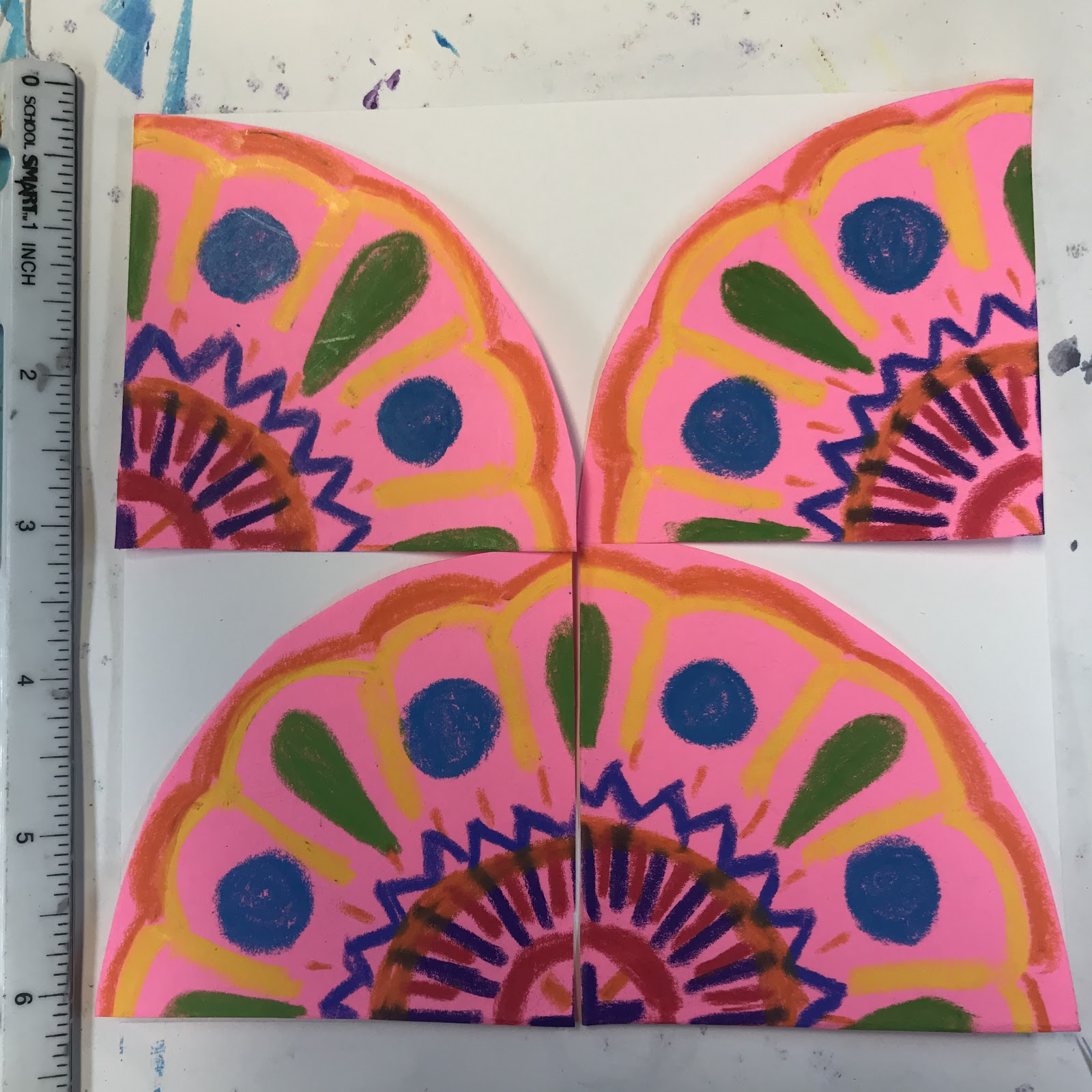 Elements of the Art Room: 4th and 5th Collaborative Geometric Mural