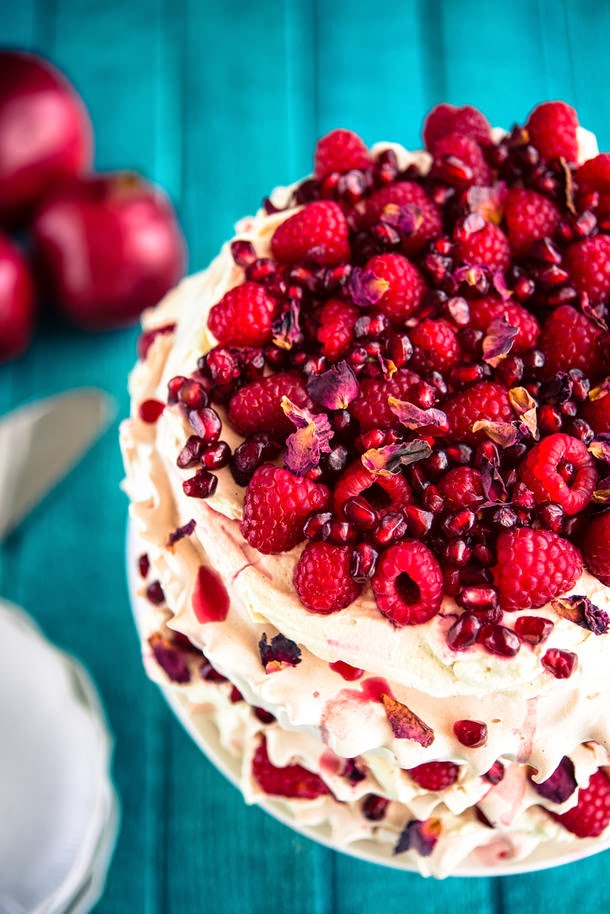 Raspberry Pomegranate Layered Pavlova | Kitchen Assassin