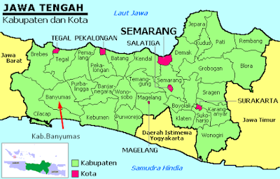 Peta Lokasi Kabupaten Banyumas di Jawa Tengah | Gambar Peta Kabupaten ...