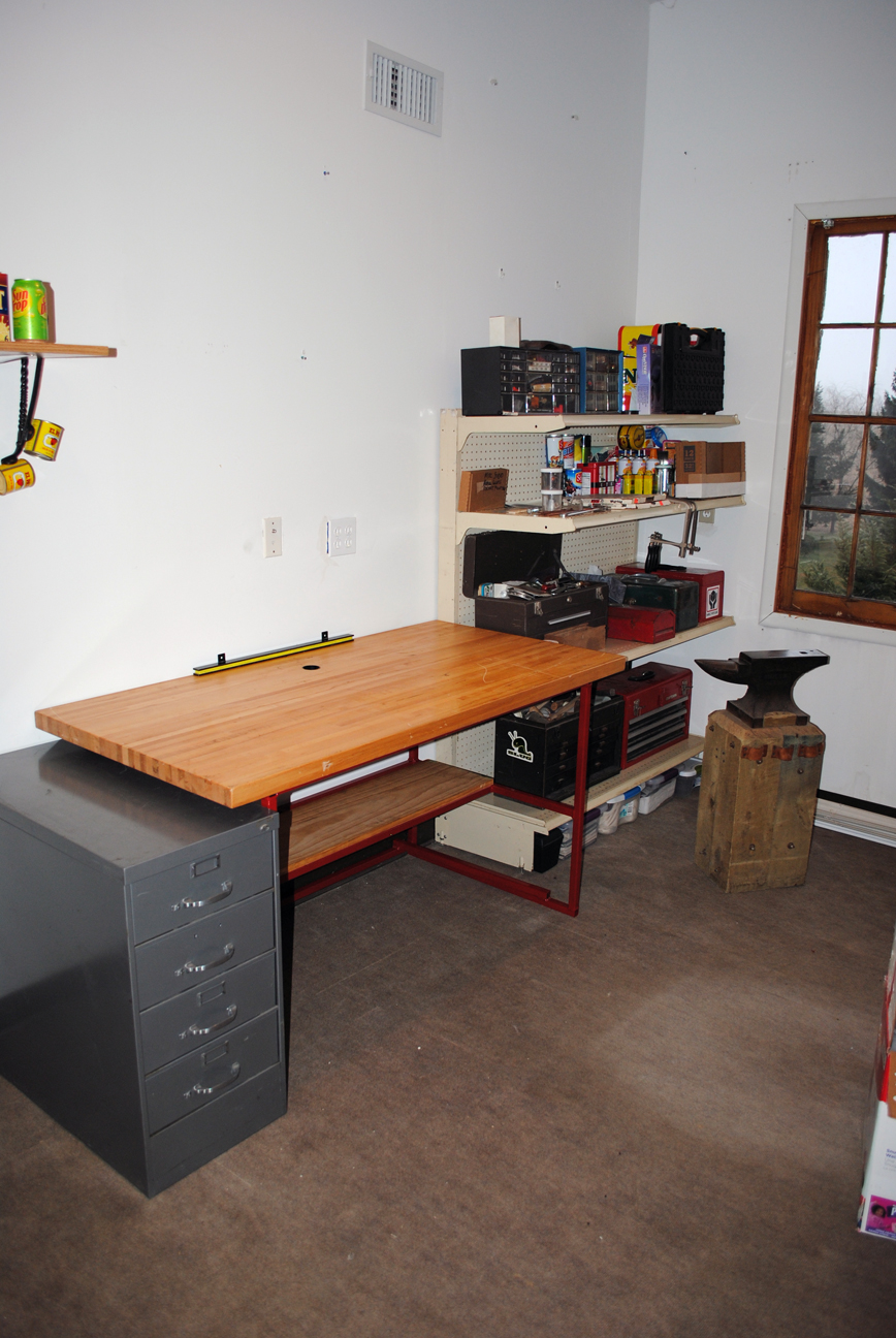 Tedd McDonah, Metalsmith: Red work bench, Welded Steel