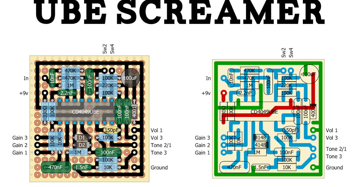 Perf and PCB Effects Layouts: Run Off Groove UBE Screamer
